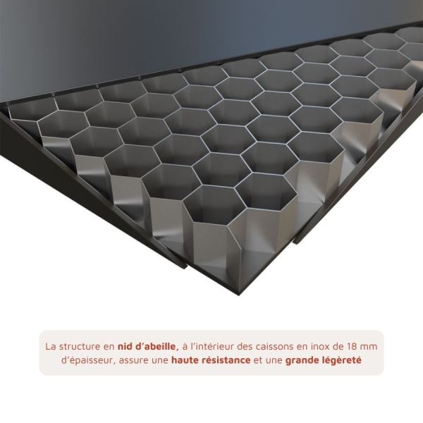 Meuble comptoir bar d'extérieur en inox - 65 cm