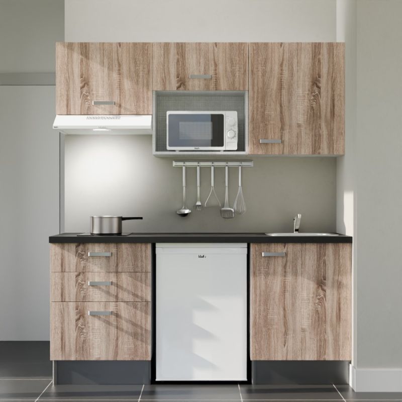 Kitchenette complète 180 cm avec plan de travail stratifié et évier ...