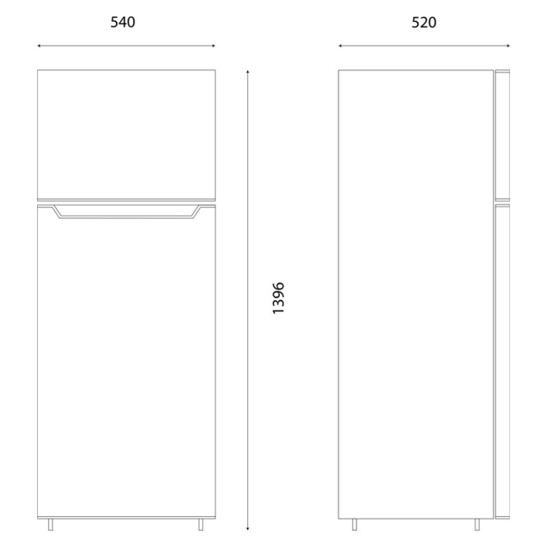 Frigo congélateur blanc 208L - KLAF